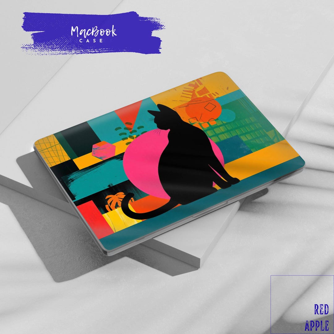 Cosmic Feline MacBook Case | Cat Silhouette Laptop Cover for MacBook ...