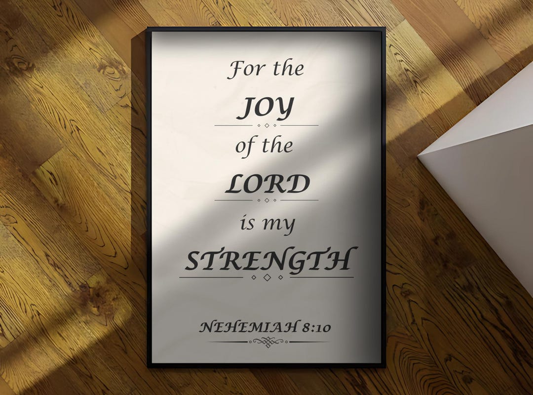 Nehemiah 8:10 Printable Poster, Religious Wall Art, Christian Scripture ...
