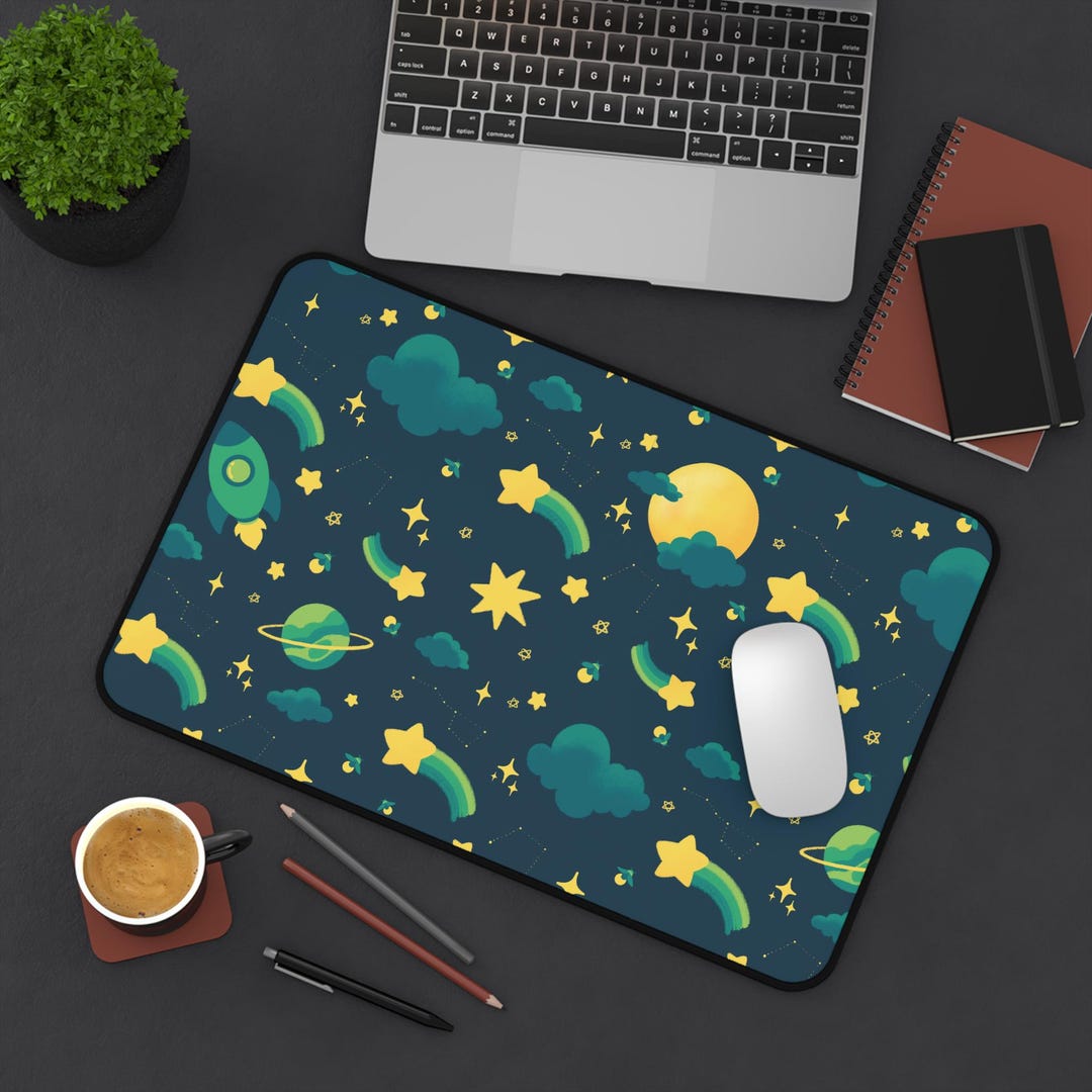 Cosmic Desk Mat: Vibrant Space Theme - Gamer, Office, Study - Etsy