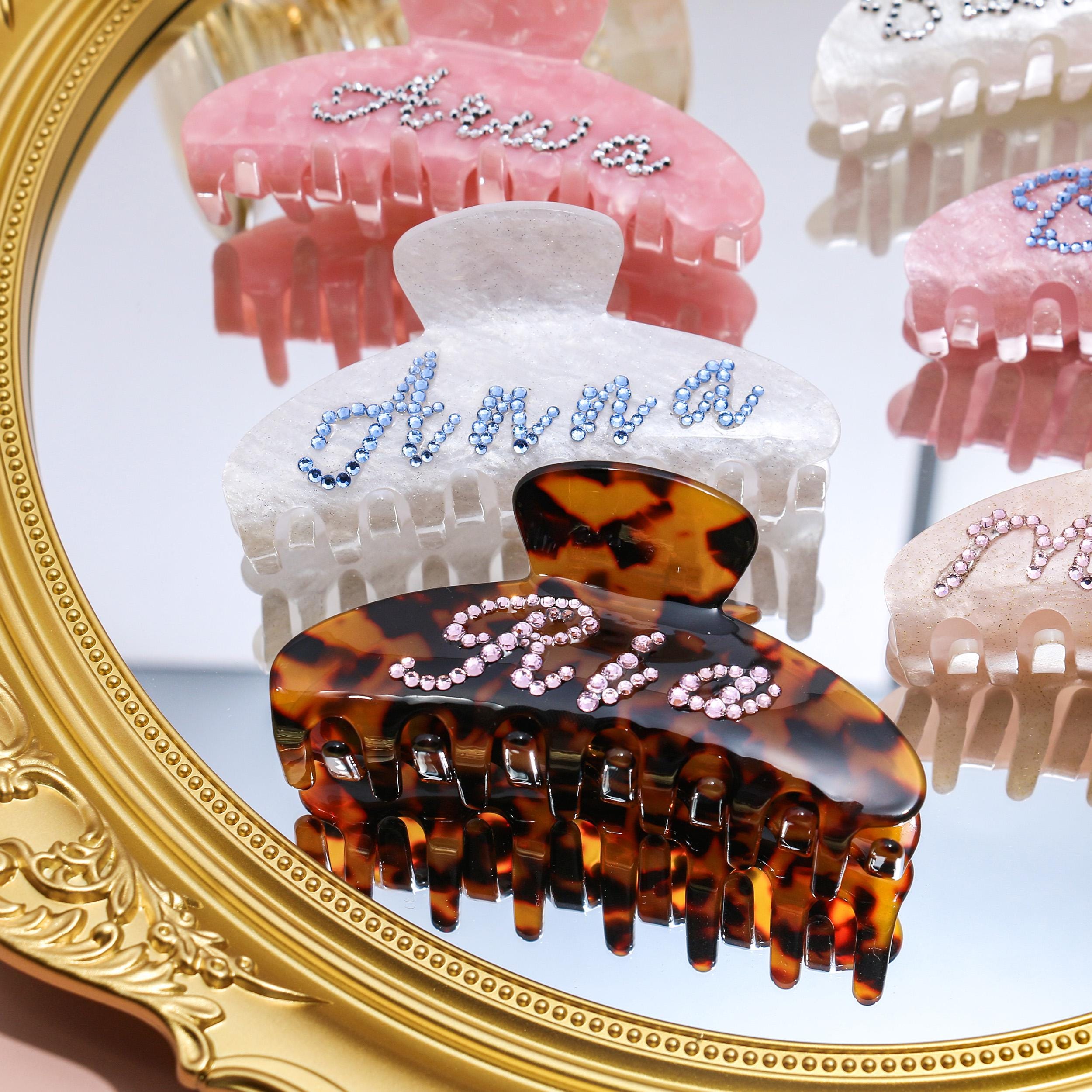 Personalized Rhinestone Name Hair Claw Clips,personalized Claw Clips ...