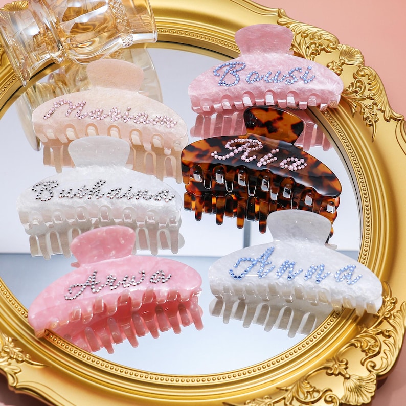 Personalized Rhinestone Name Hair Claw Clips,personalized Claw Clips ...