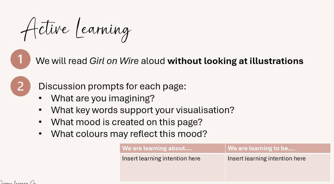 Visualising Activity | Girl on Wire | Comprehension Strategy ...