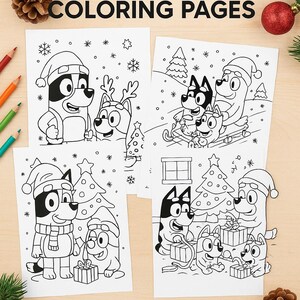 Puppy Christmas Coloring Pages: Holiday Activity Book (10) - Etsy