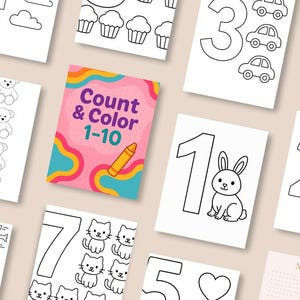 Number Coloring Pages 1–10 – Printable Preschool Math Activity – 10 ...