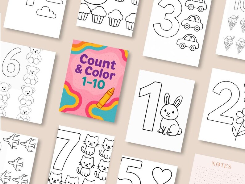 Number Coloring Pages 1–10 – Printable Preschool Math Activity – 10 ...