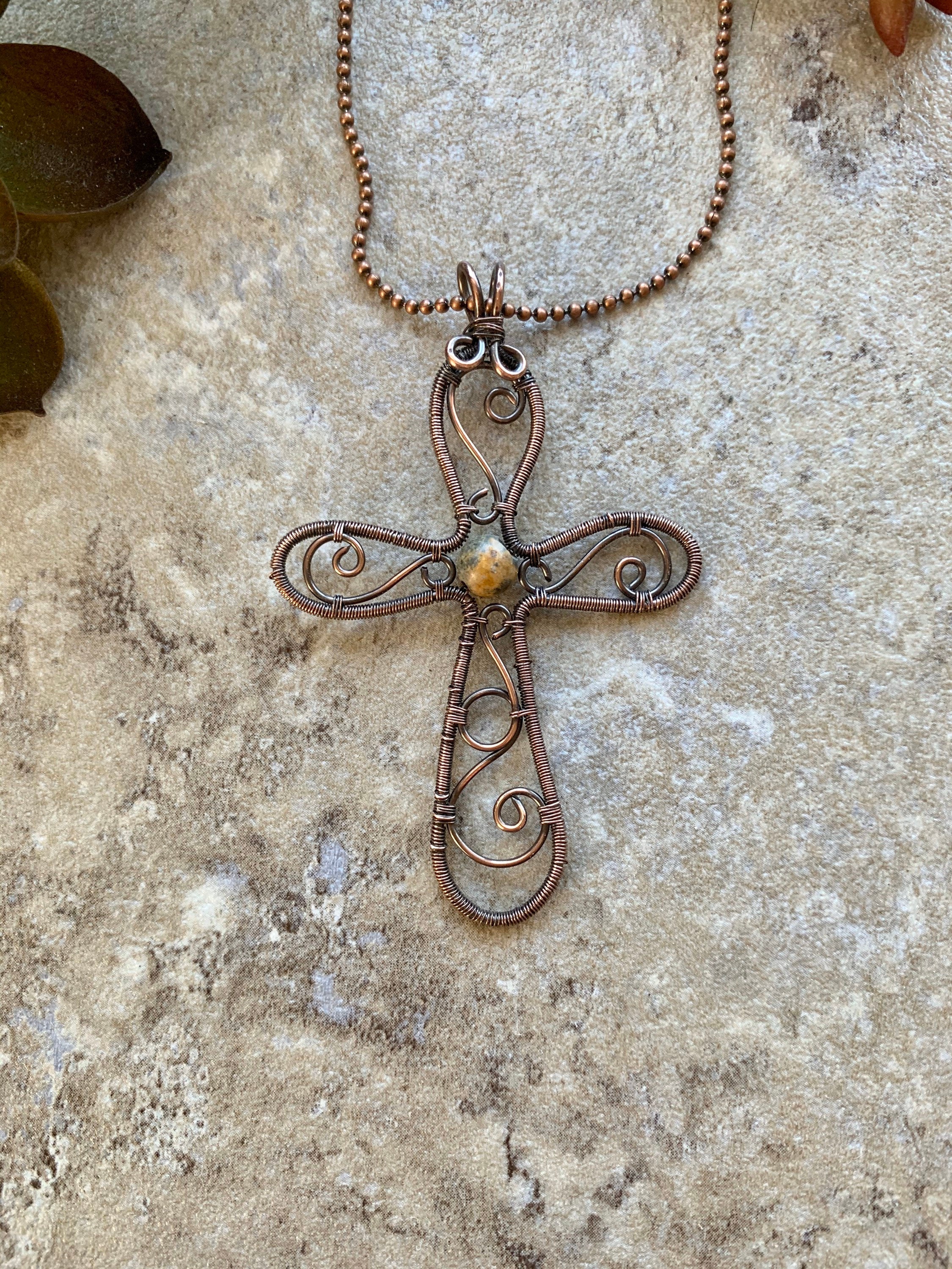 Wire Wrap Cross Necklace Religious Symbol - Etsy