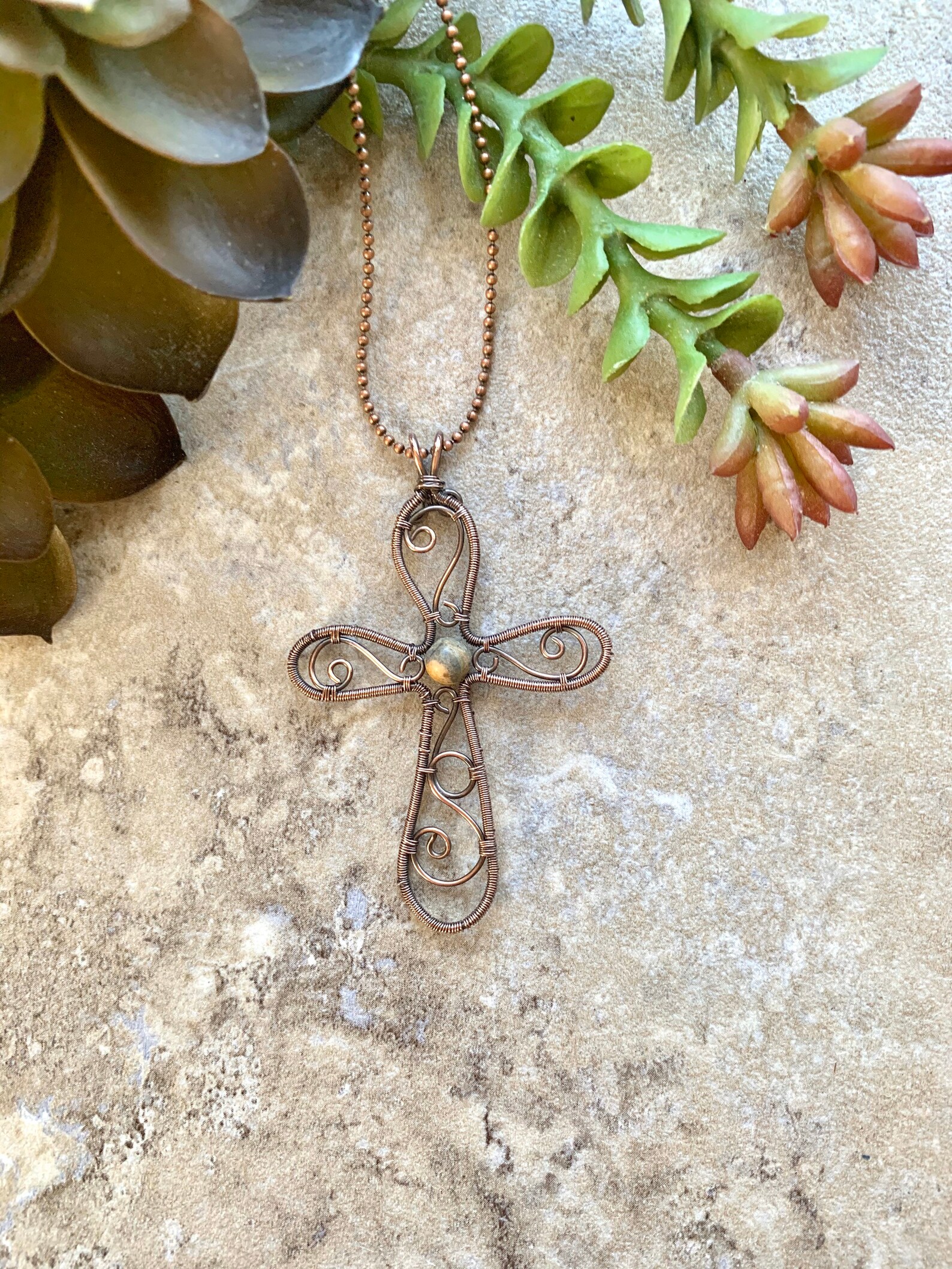 Wire Wrap Cross Necklace Religious Symbol - Etsy