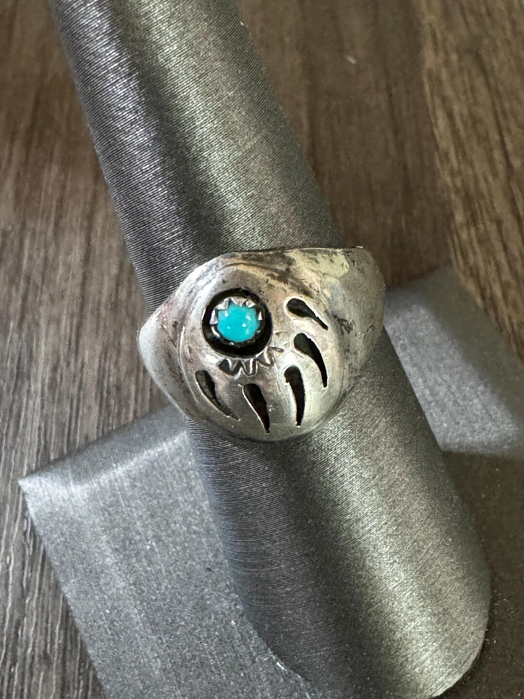 Navajo Artist Roy Buck Signed Sterling Silver Bear Claw Ring ...