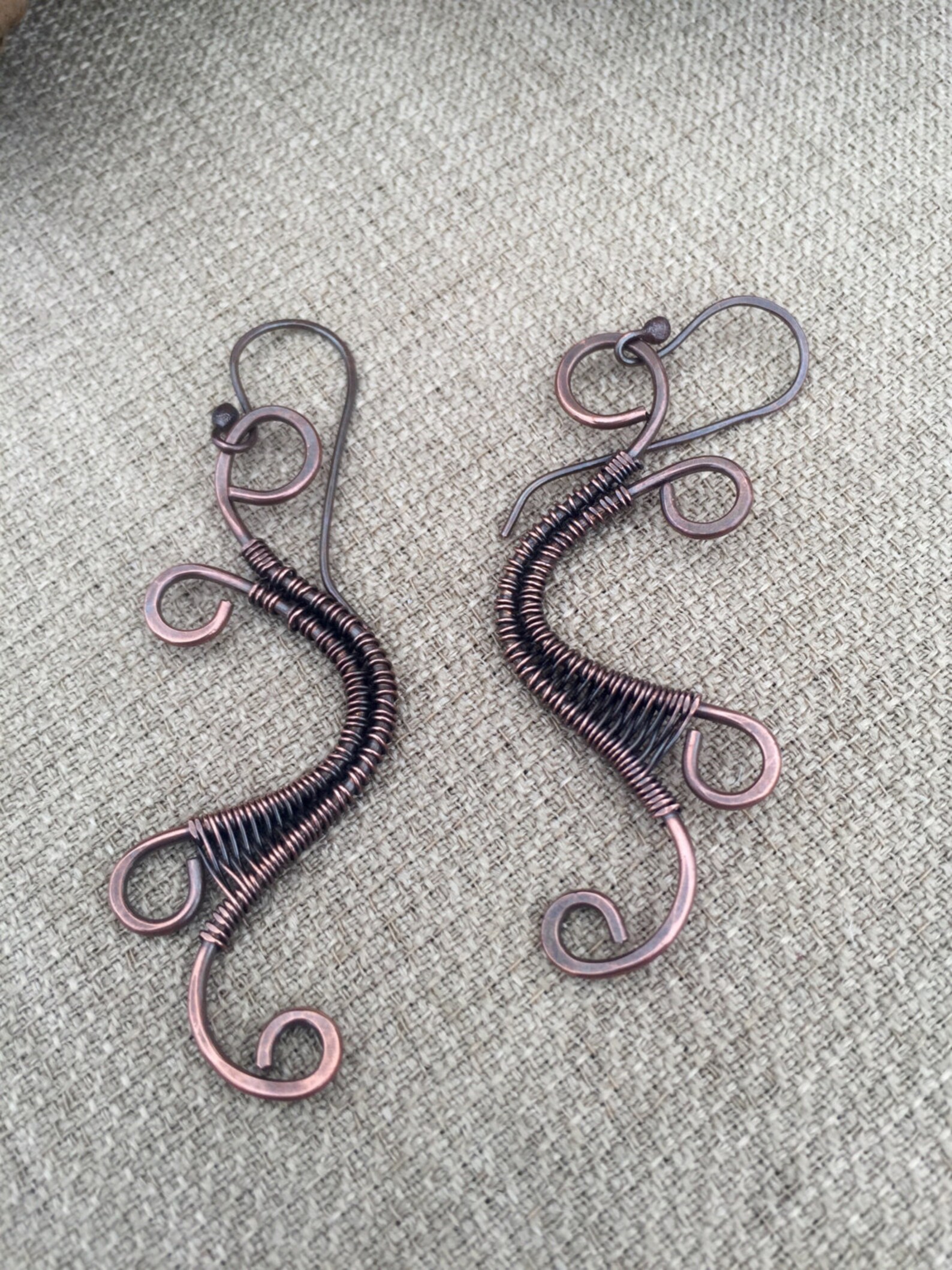 Long Dangle Wire Earrings Wire Wrapped Earrings Long - Etsy