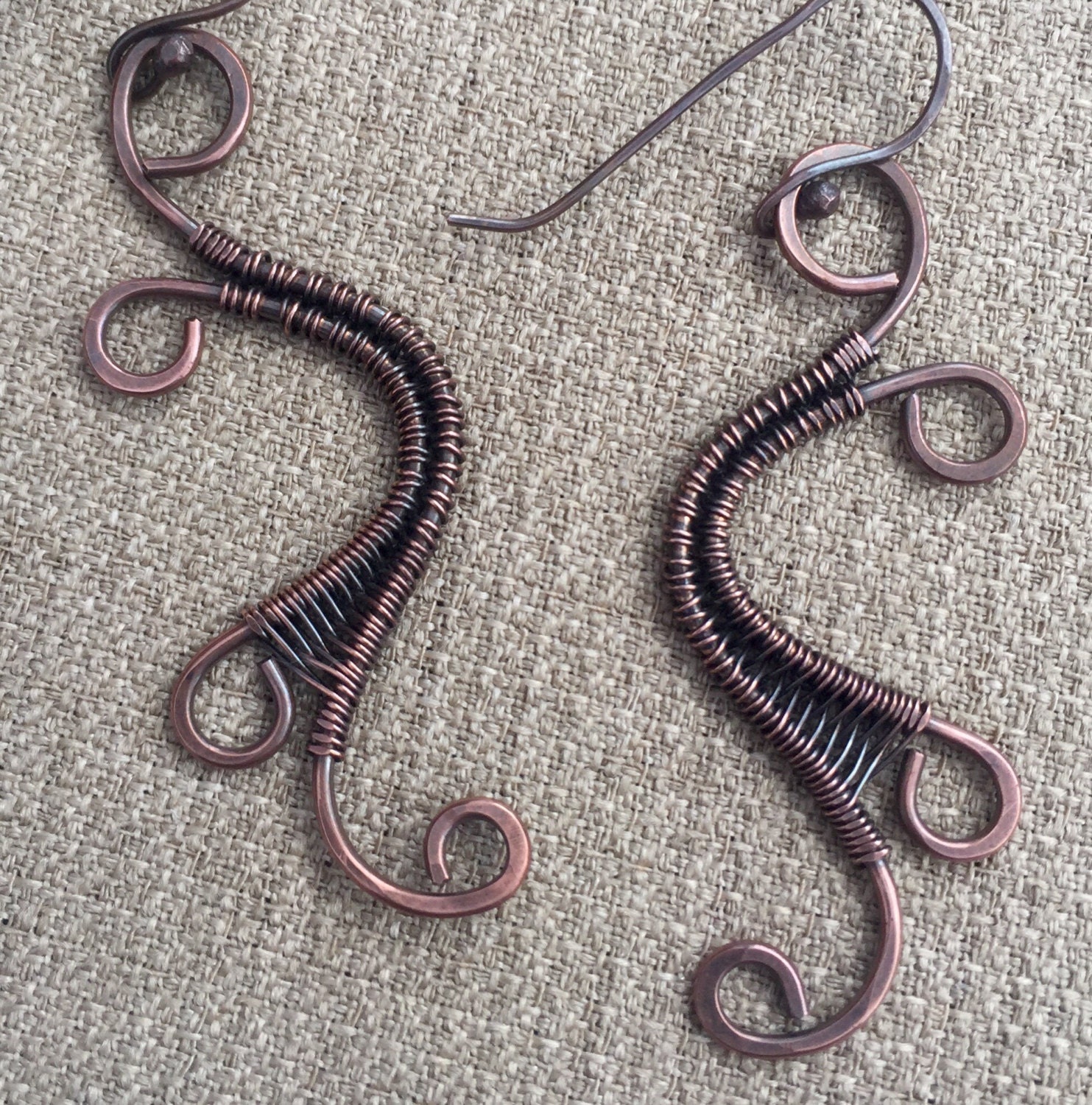 Long Dangle Wire Earrings Wire Wrapped Earrings Long - Etsy