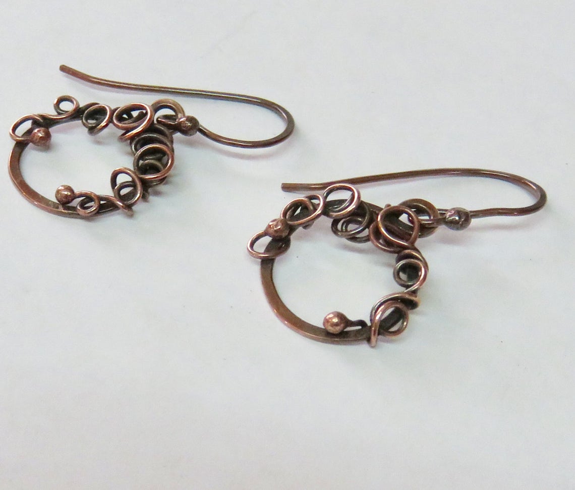 Tiny Copper Hoop Earrings Small Copper Hoop Earrings - Etsy