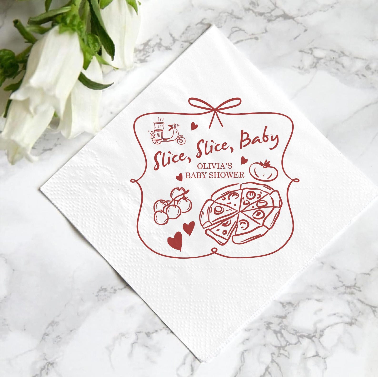 Pizza Baby Shower Napkins: Custom Autumn Party Decor - Etsy