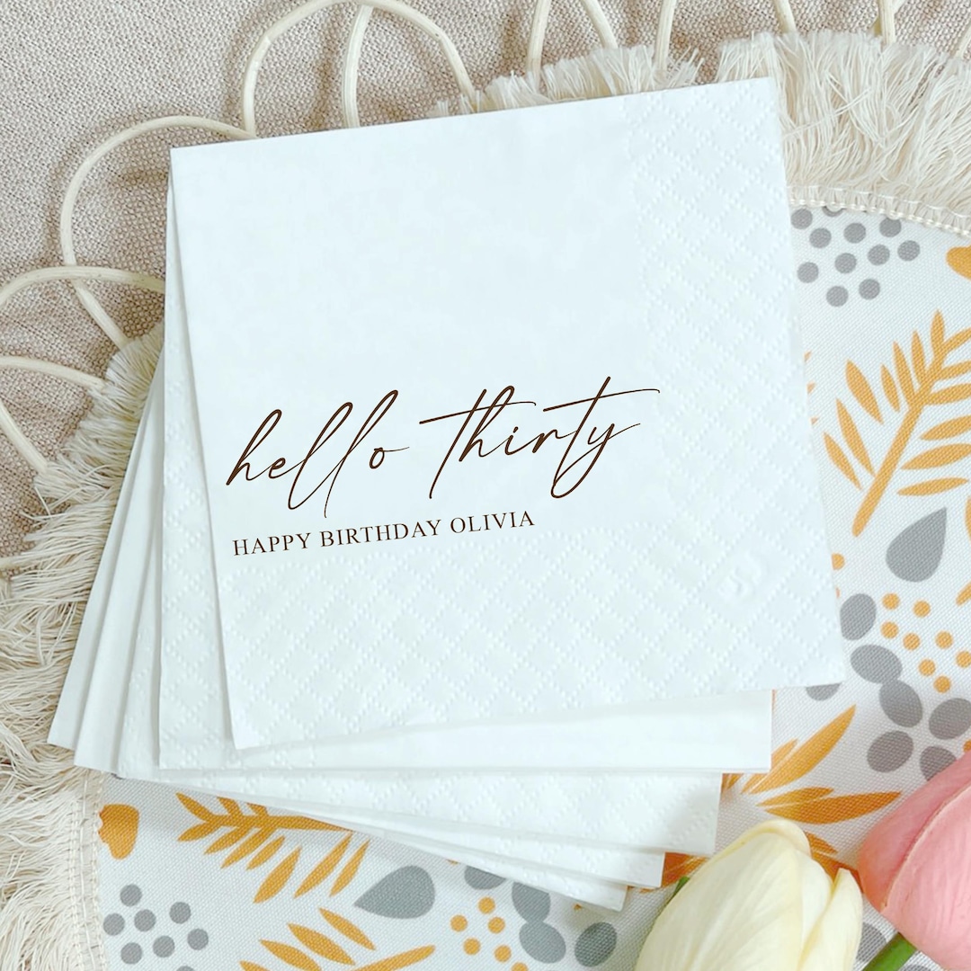 Personalized Birthday Party Napkins: Custom Design & Ink Colors - Etsy