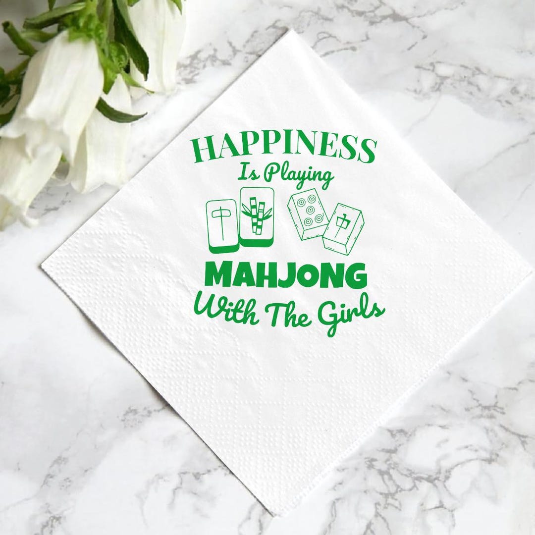 Mahjong Cocktail Napkins: Girls Game Night, Bridal Shower - Etsy