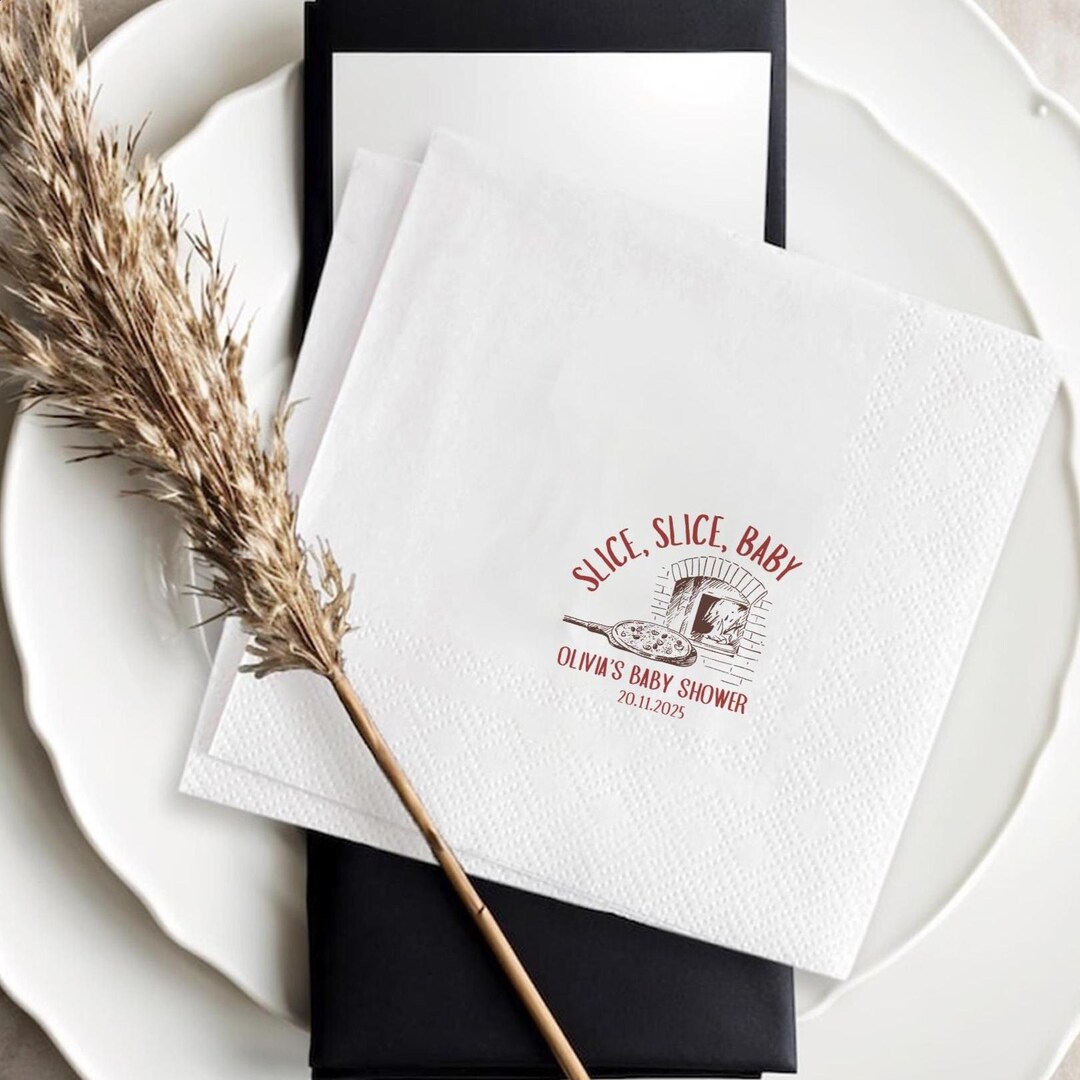 Pizza Baby Shower Napkins: Custom Autumn Party Decor - Etsy