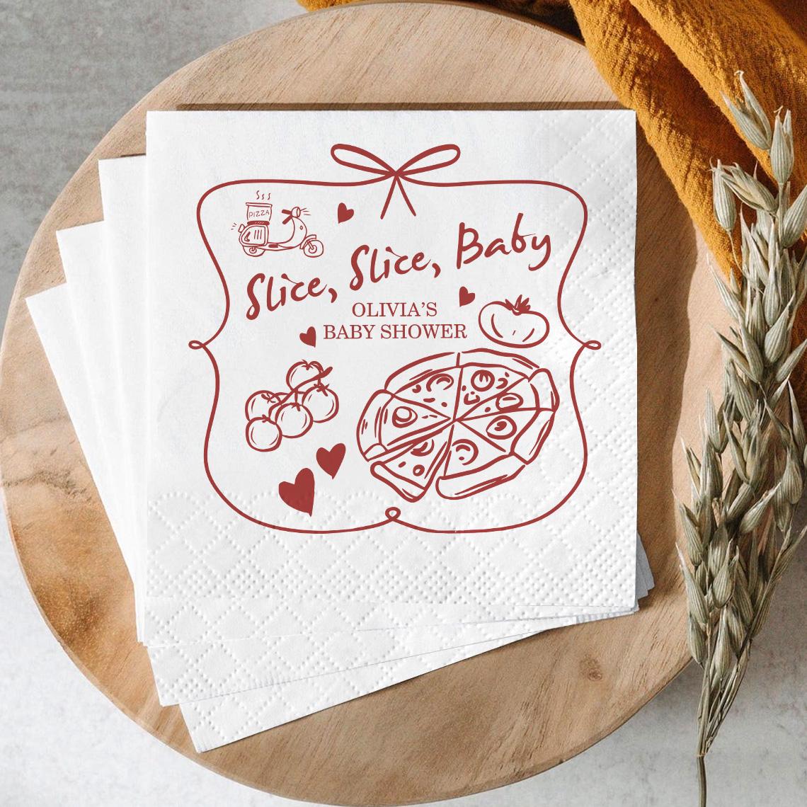 Pizza Baby Shower Napkins: Custom Autumn Party Decor - Etsy