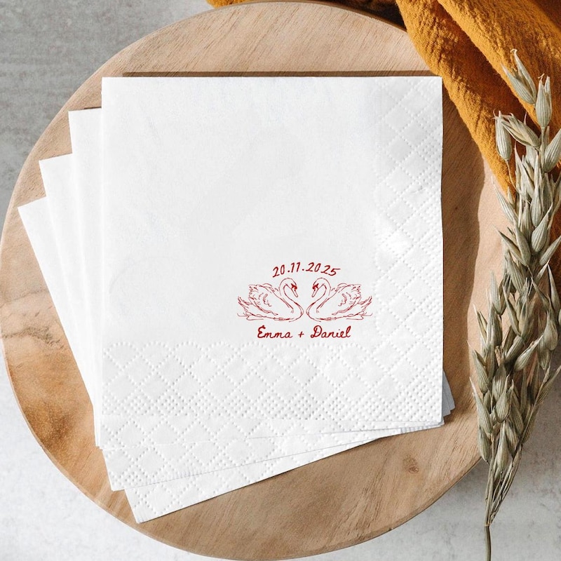 Custom Swan Napkins - Etsy