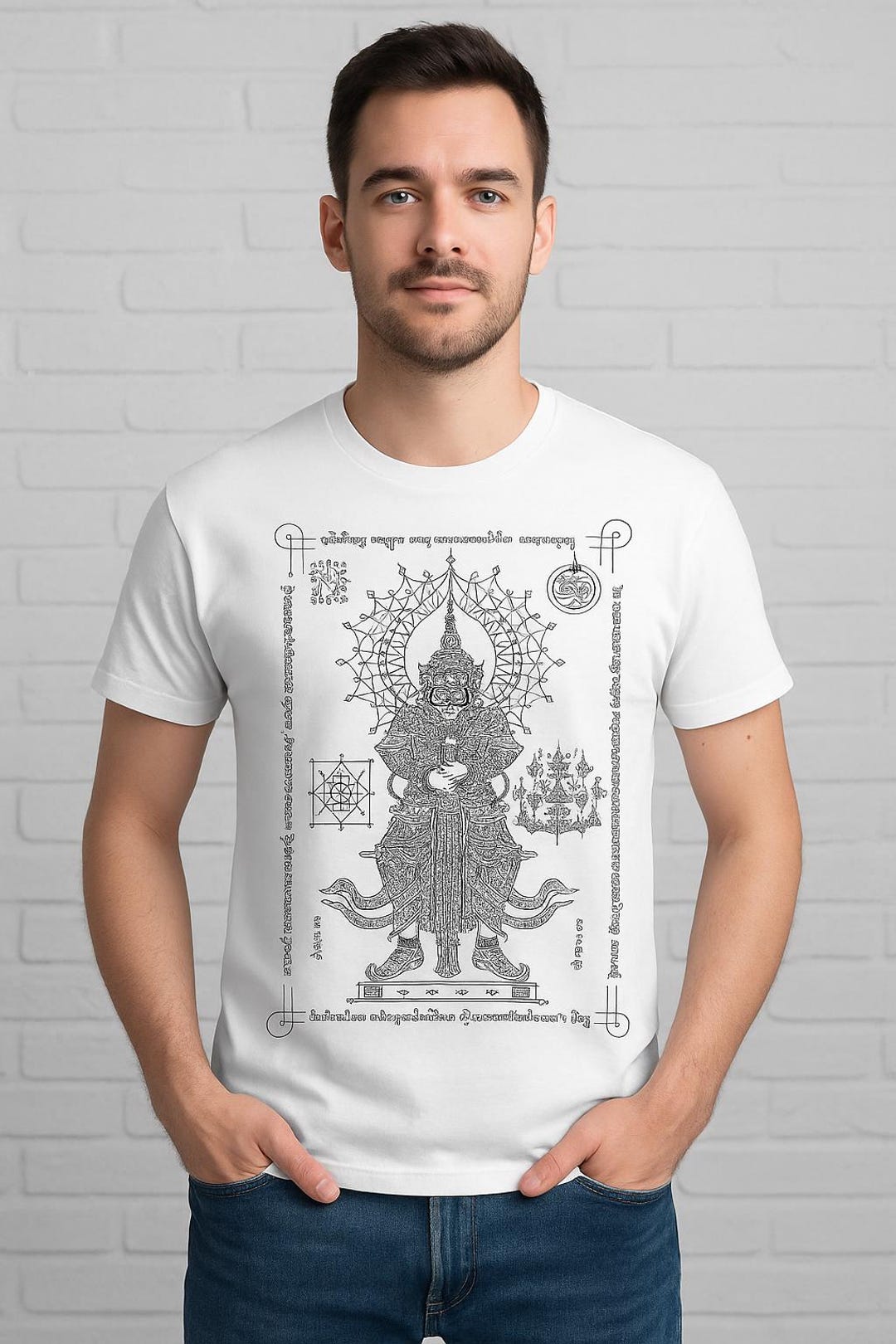 Thai Yantra Lord Vessavana | Buddhist Protective Talisman Wall Art ...
