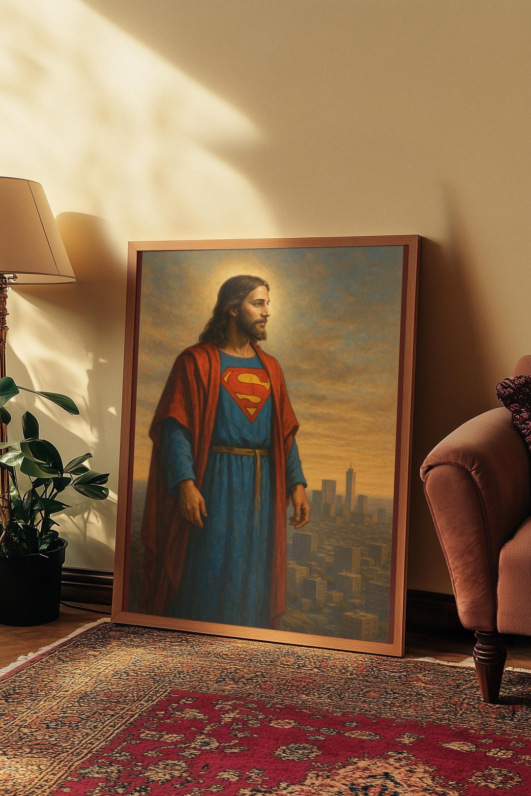 Jesus Superman Digital Poster | Religious Pop Art Printable | Superhero ...