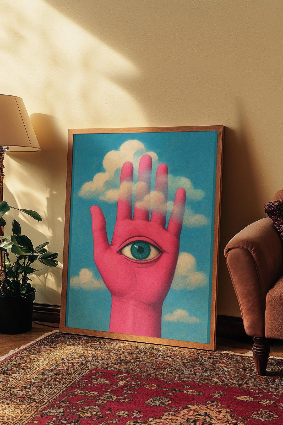 Surreal Eye in Hand Art Print: Mystical Visionary Decor (digital ...