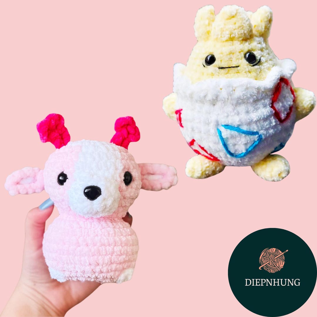 2 Crochet Pattern, Togepi Crochet Pokemon PD Pattern Pdf, Plush Baby ...