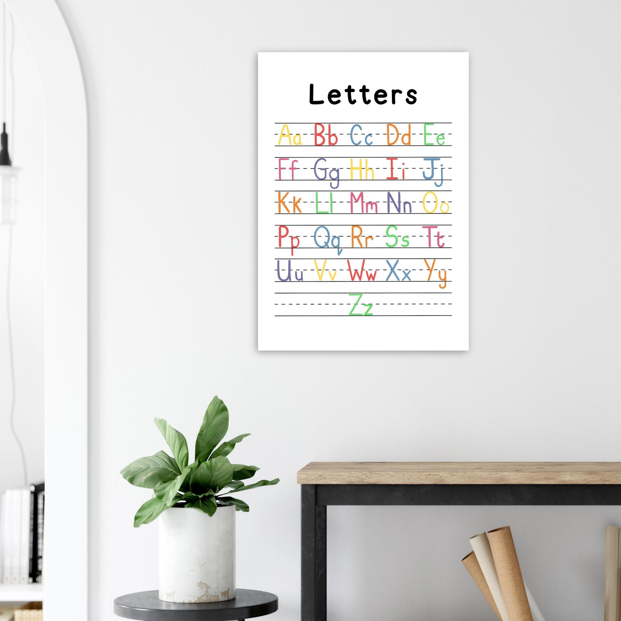 Rainbow Alphabet Poster – ABC Chart for Kids, Handwriting Practice ...
