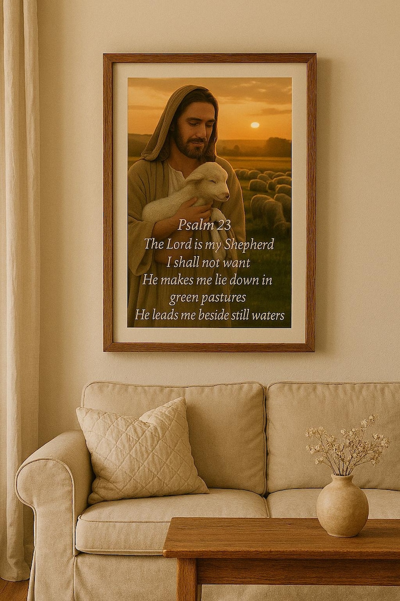 Psalm 23 Print – Jesus and Lamb Christian Wall Art (digital Download ...
