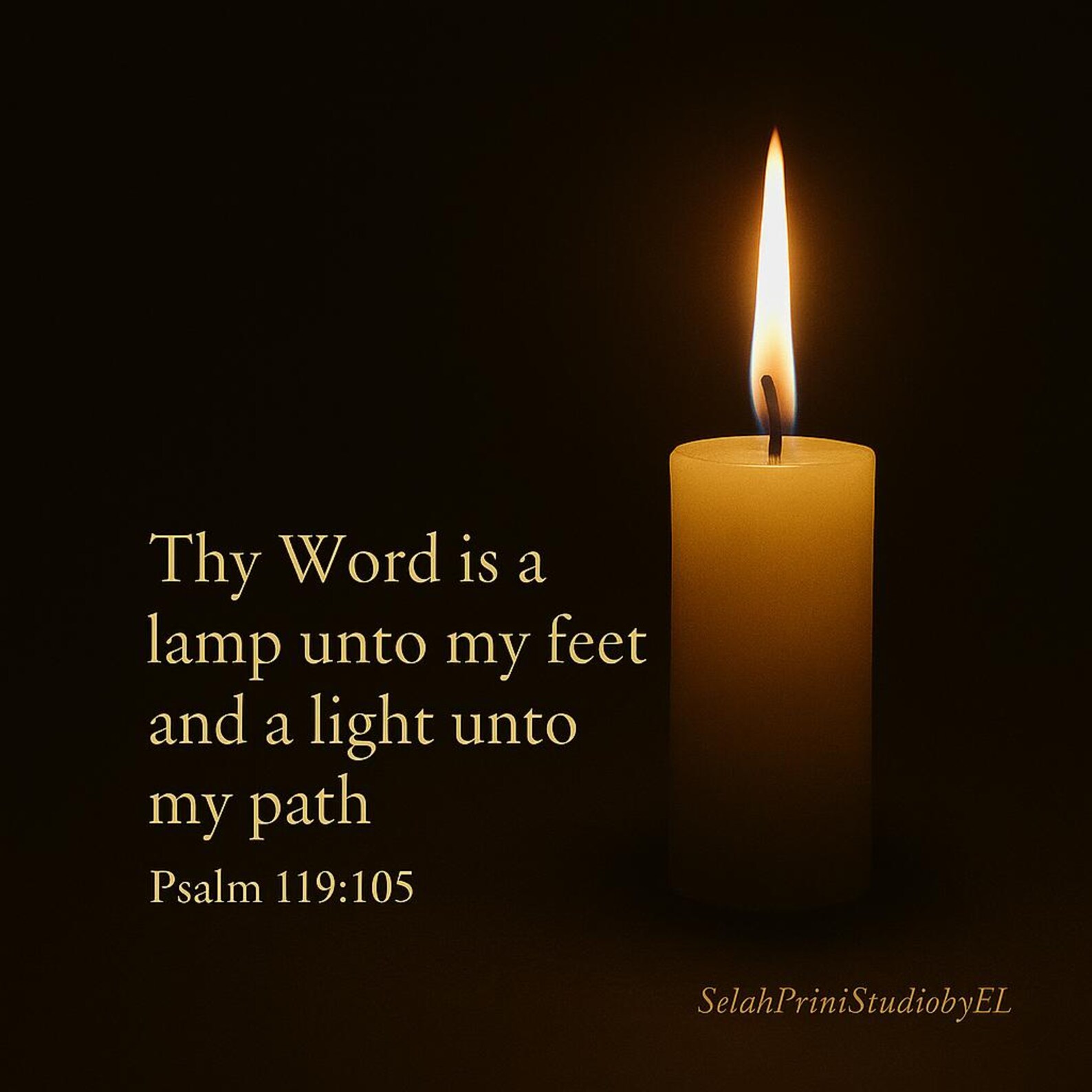 Psalm 119:105 Scripture Art – Christian Candle Print (digital Download ...