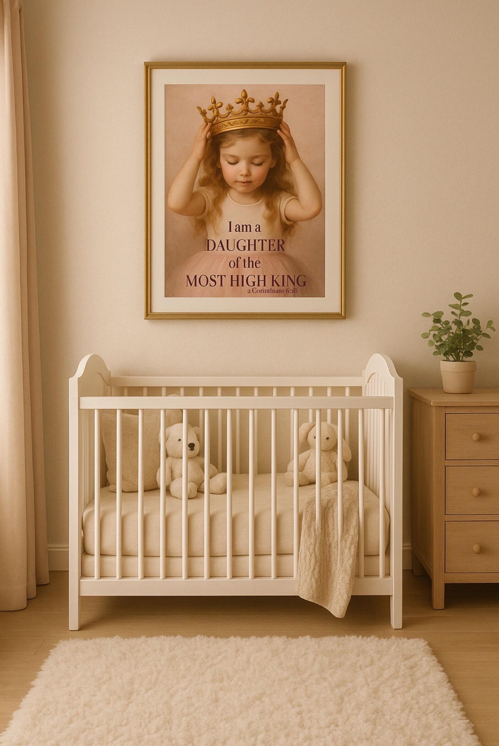 Christian Girl Scripture Print | Blush Ballet, Crown Art (digital ...