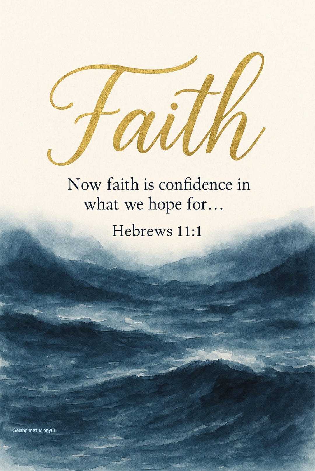 Faith Hope Love Bible Verse Wall Art | Stormy Sea Christian Print Set ...