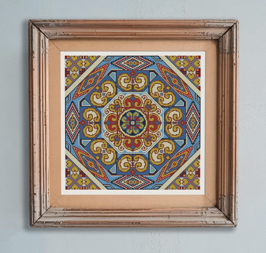 Geometric Sampler Cross Stitch Pattern, Cross Stitch Chart, Colorful ...