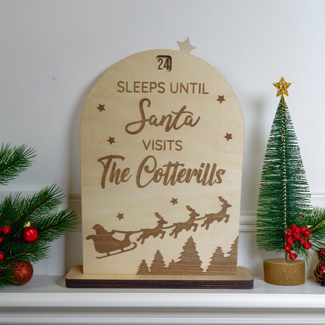 Personalised Wooden Engraved Spinning Advent Calendar | Christmas ...