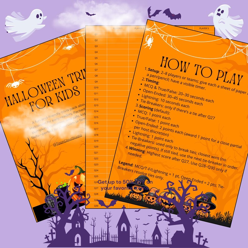 Halloween Trivia Game, Printable Halloween Game, Halloween Party Games ...