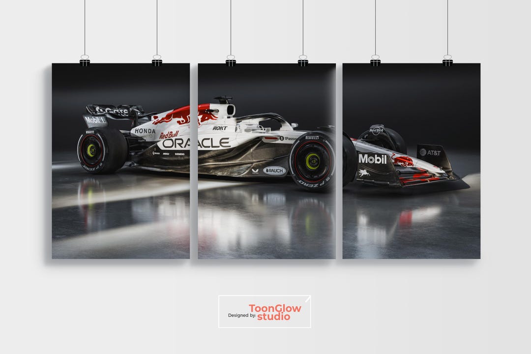 Red Bull RB21 Triptych Poster Set: Formula 1 Racing Art (digital ...