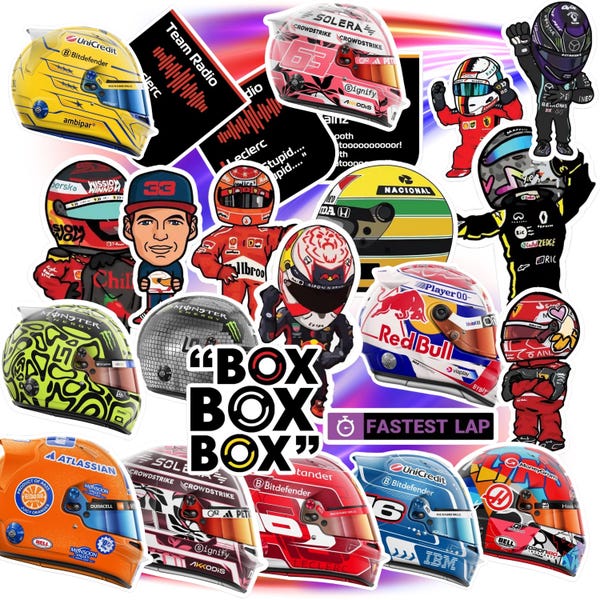 F1 Drivers Helmet Stickers - Etsy