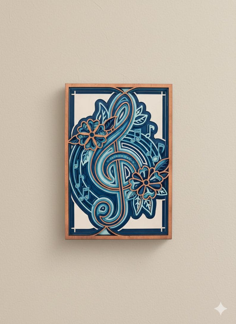 Music Treble Clef Wall Art – Floral Music Decor Homeware - Etsy