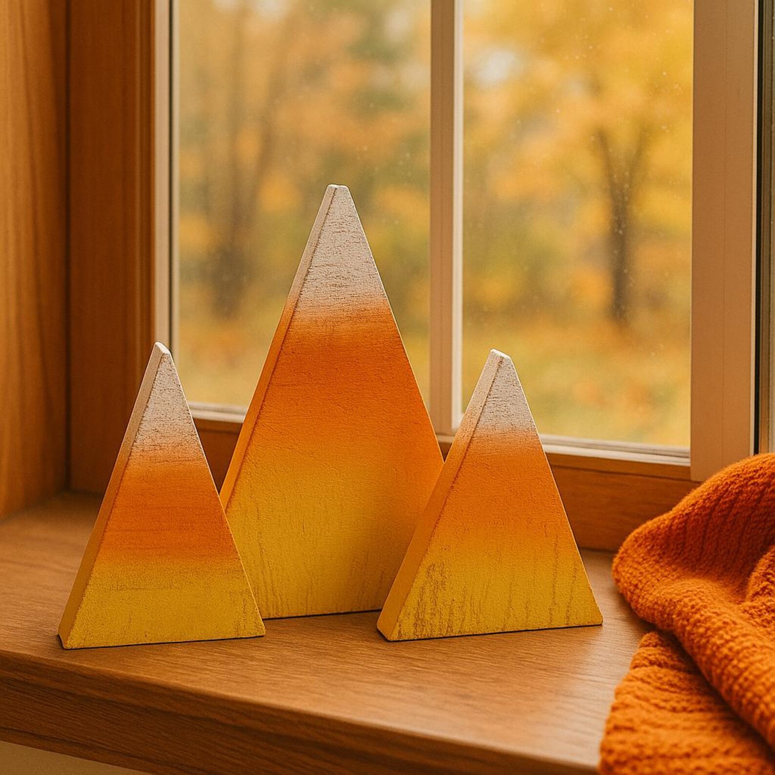 Rustic Farmhouse Wooden Candy Corn Set: Hand-painted Fall Decor - Etsy