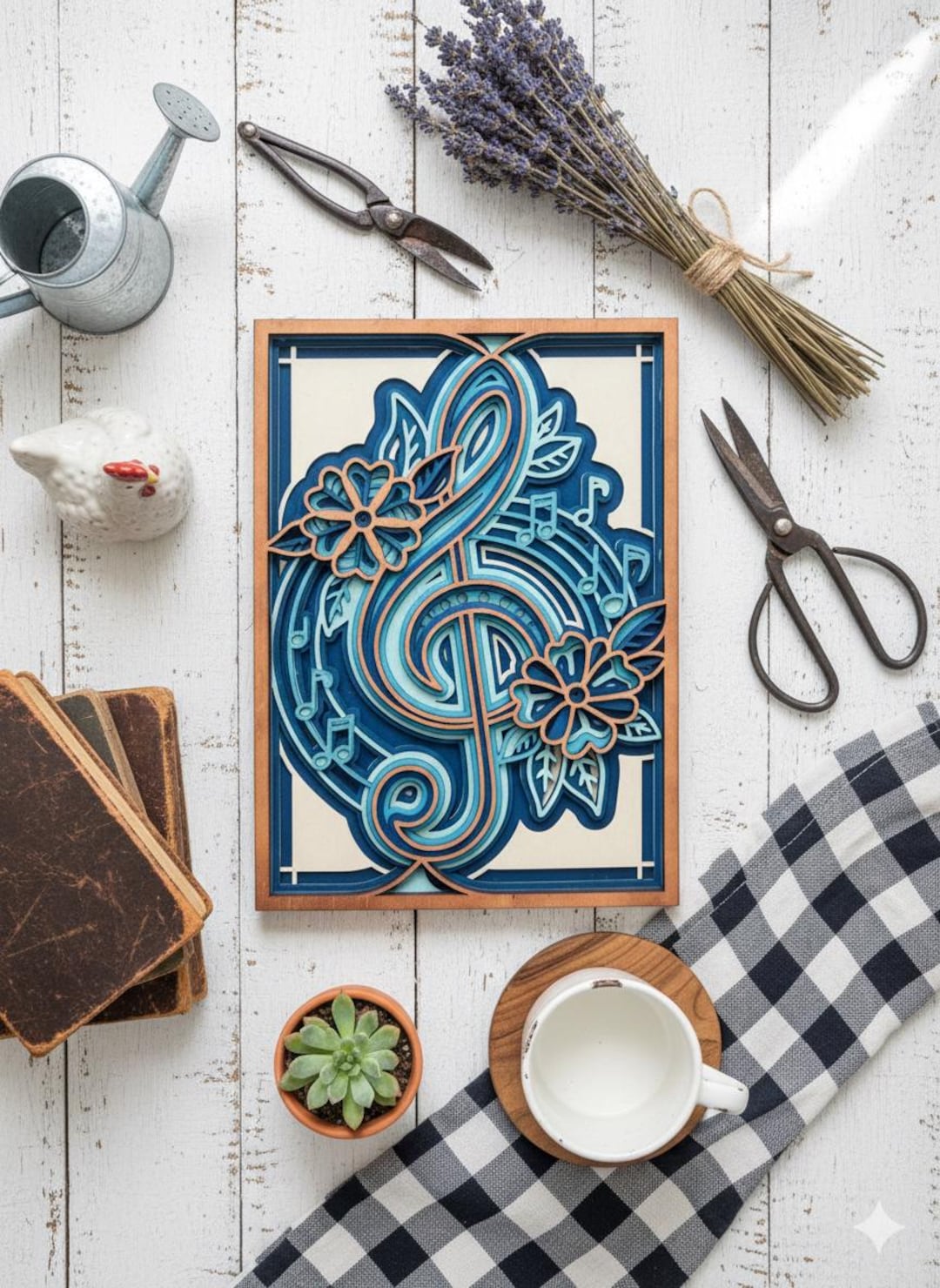 Layered Wood Treble Clef Wall Art – Floral Music Decor, 11x14 - Etsy