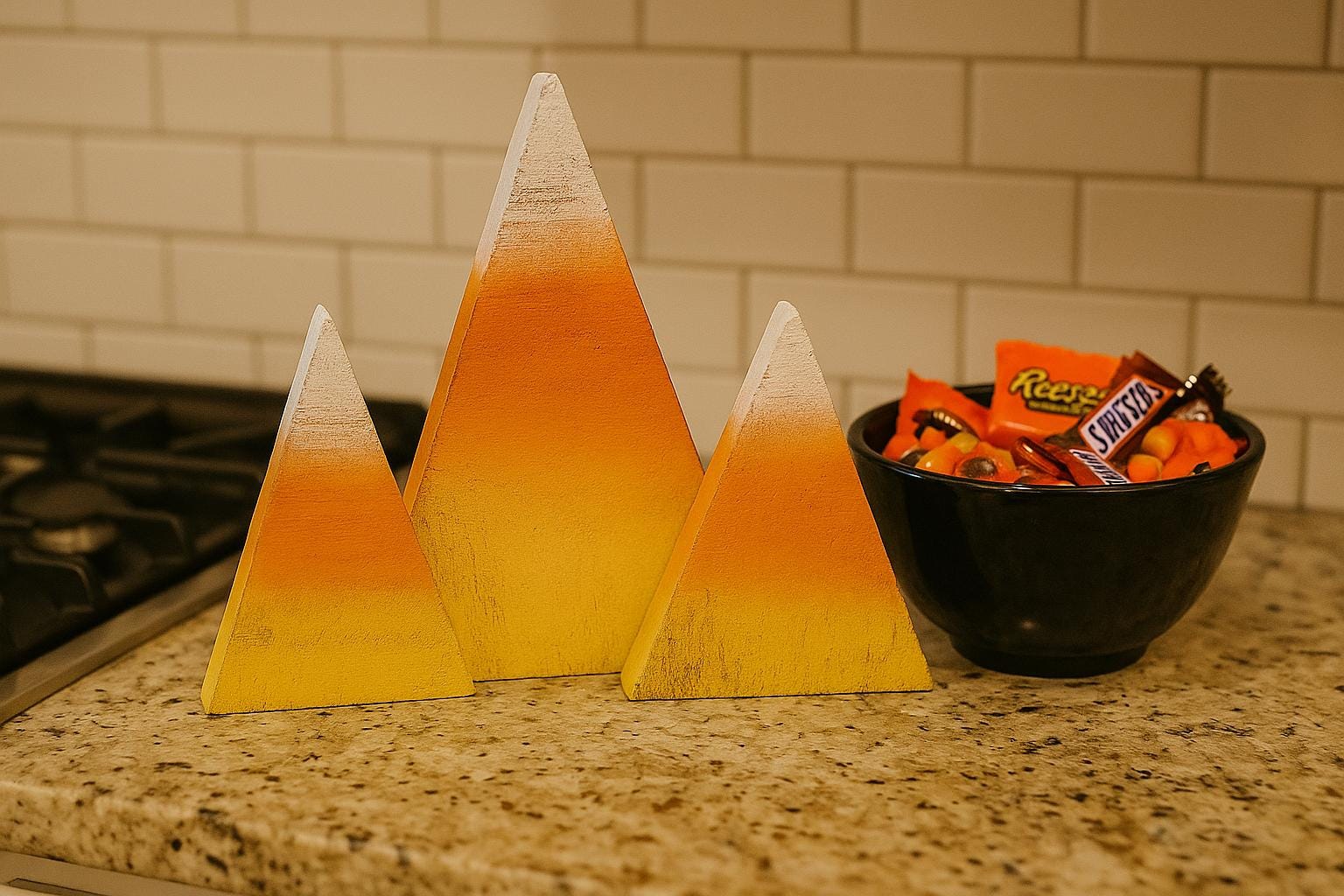 Rustic Farmhouse Wooden Candy Corn Set: Hand-painted Fall Decor - Etsy
