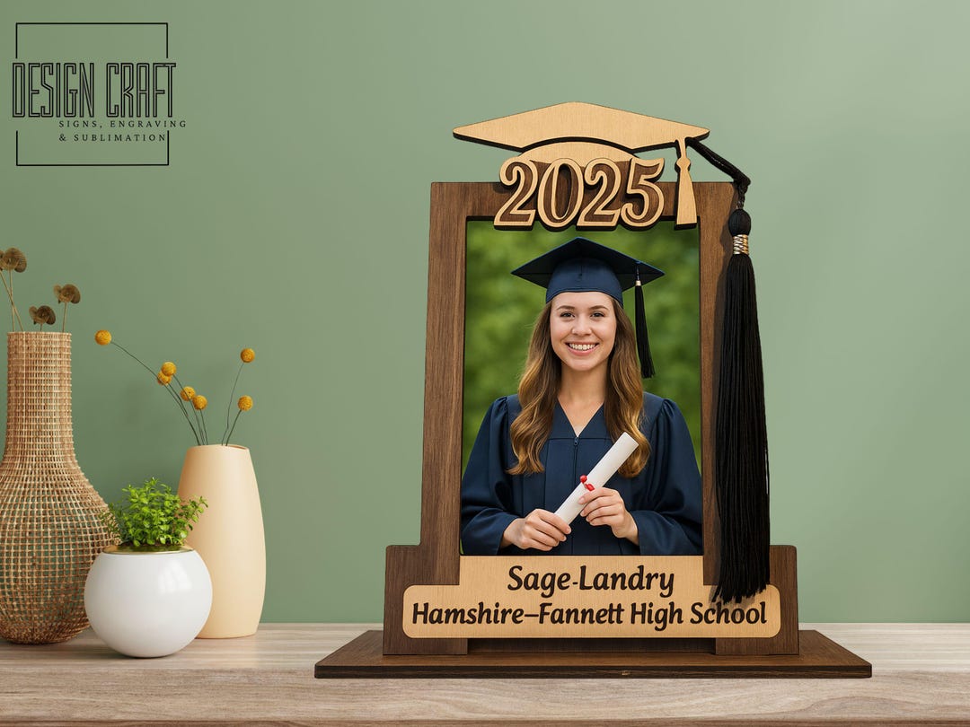 Custom Graduation Photo Frame: Rustic Wood, Personalized Senior Gift ...