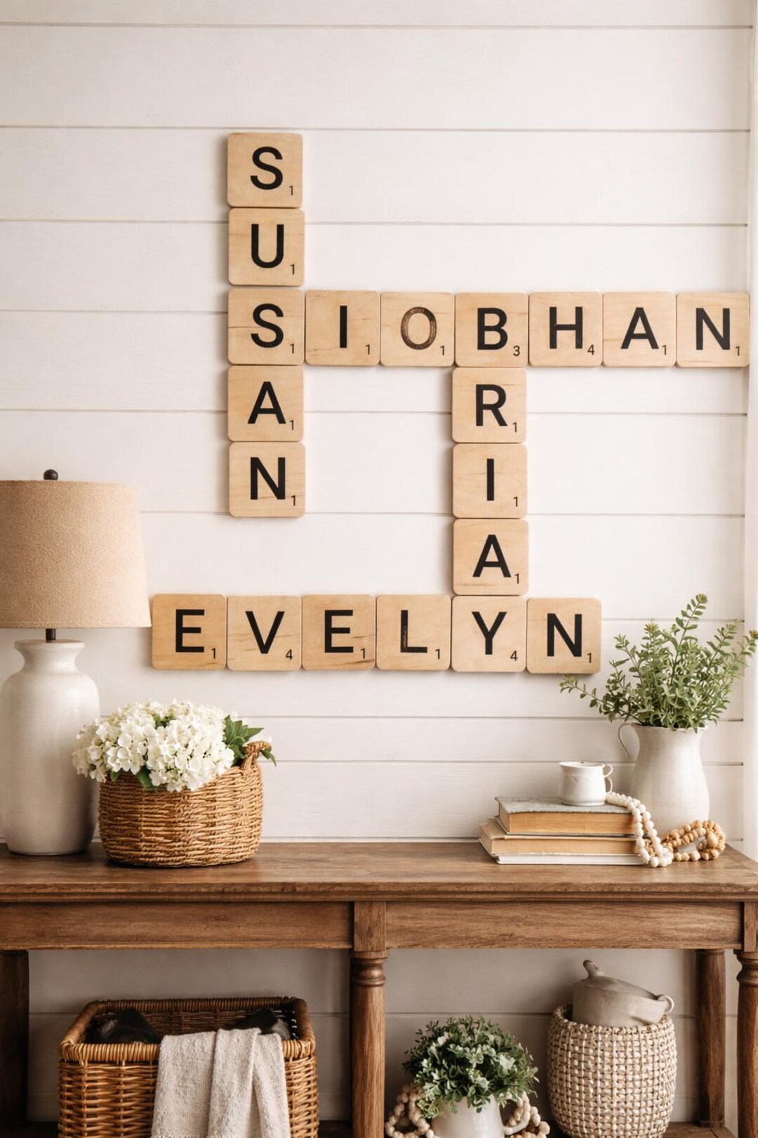 Personalized Scrabble Name Tiles | Custom Family Name Wall Art | Wooden ...