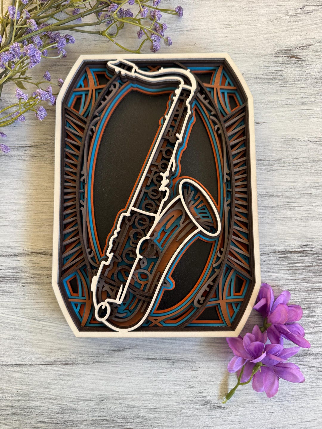 Layered Saxophone Wall Art | 7-layer Wood Music Art | Jazz Saxophone ...
