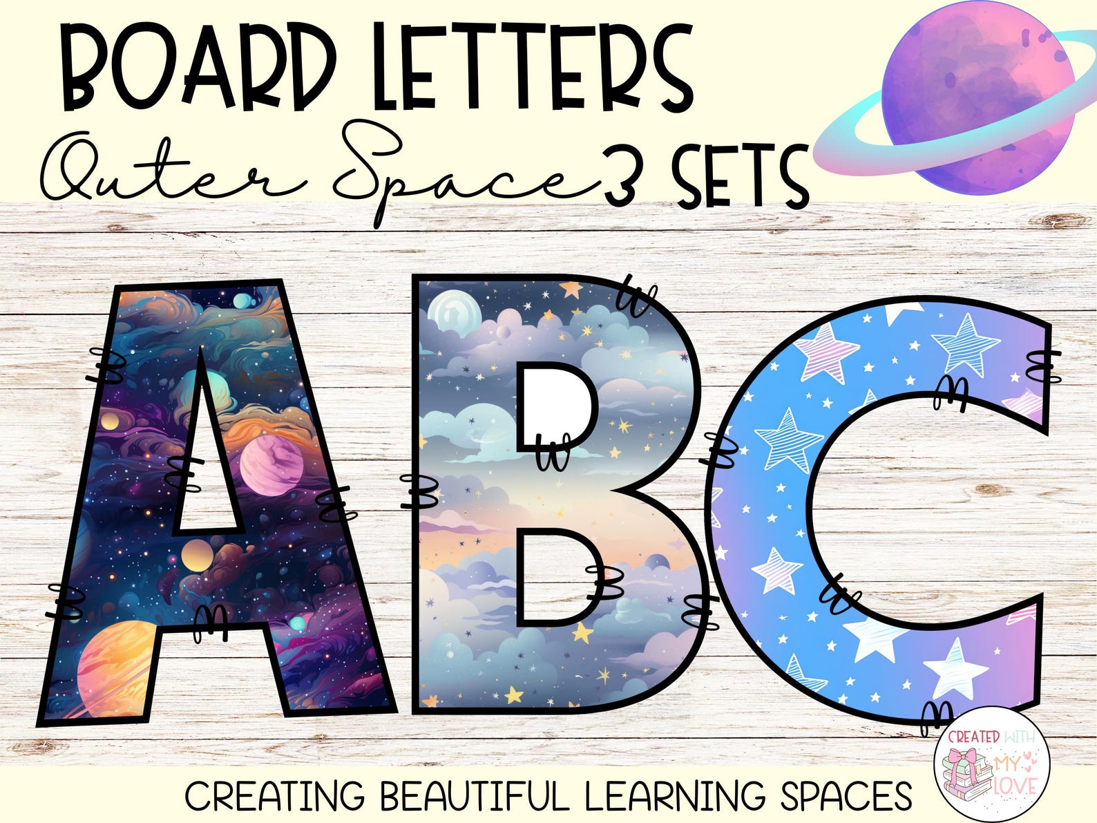 Outer Space Bulletin Board Letters: Printable Alphabet & Numbers ...