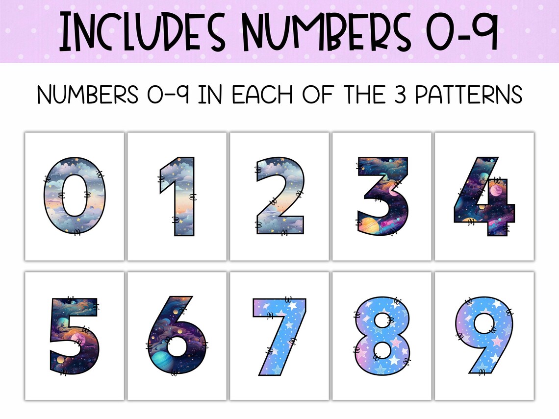 Outer Space Bulletin Board Letters: Printable Alphabet & Numbers ...