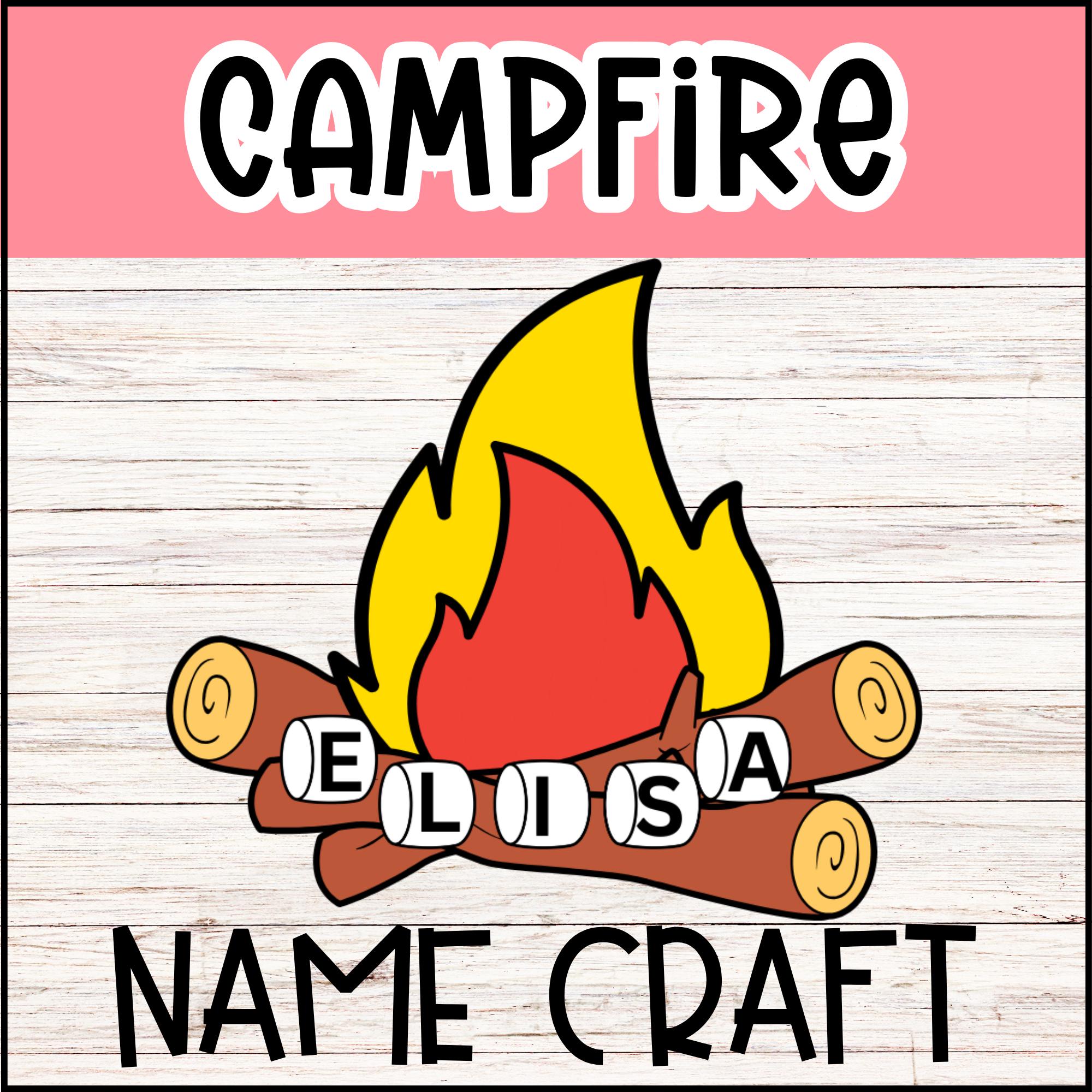 Campfire Name Craft Activity: Editable Letter Recognition - Etsy
