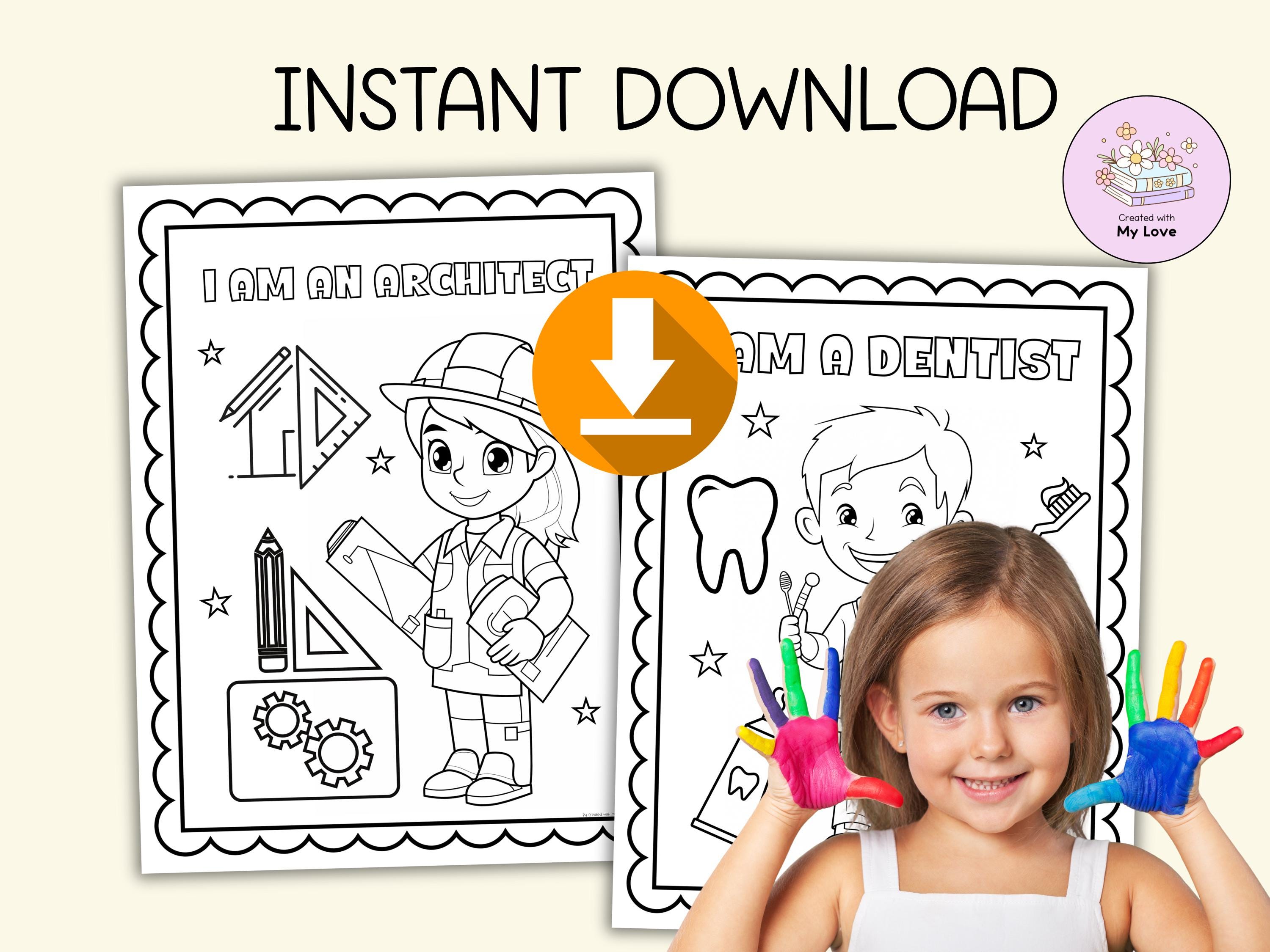 Community Helpers Coloring Pages: Career Day Activity (digital Download ...