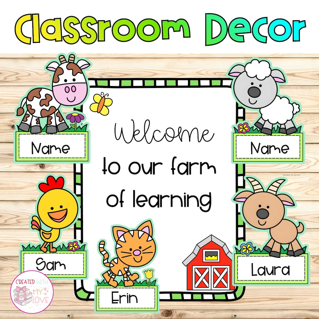 Editable Farm Animals Classroom Decoration Farmhouse Door Display ...