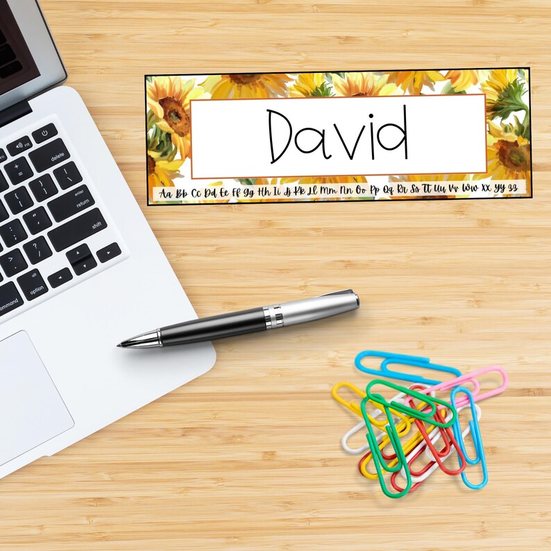 Back to School Editable Sunflower Theme Name Tags Classroom Decor ...