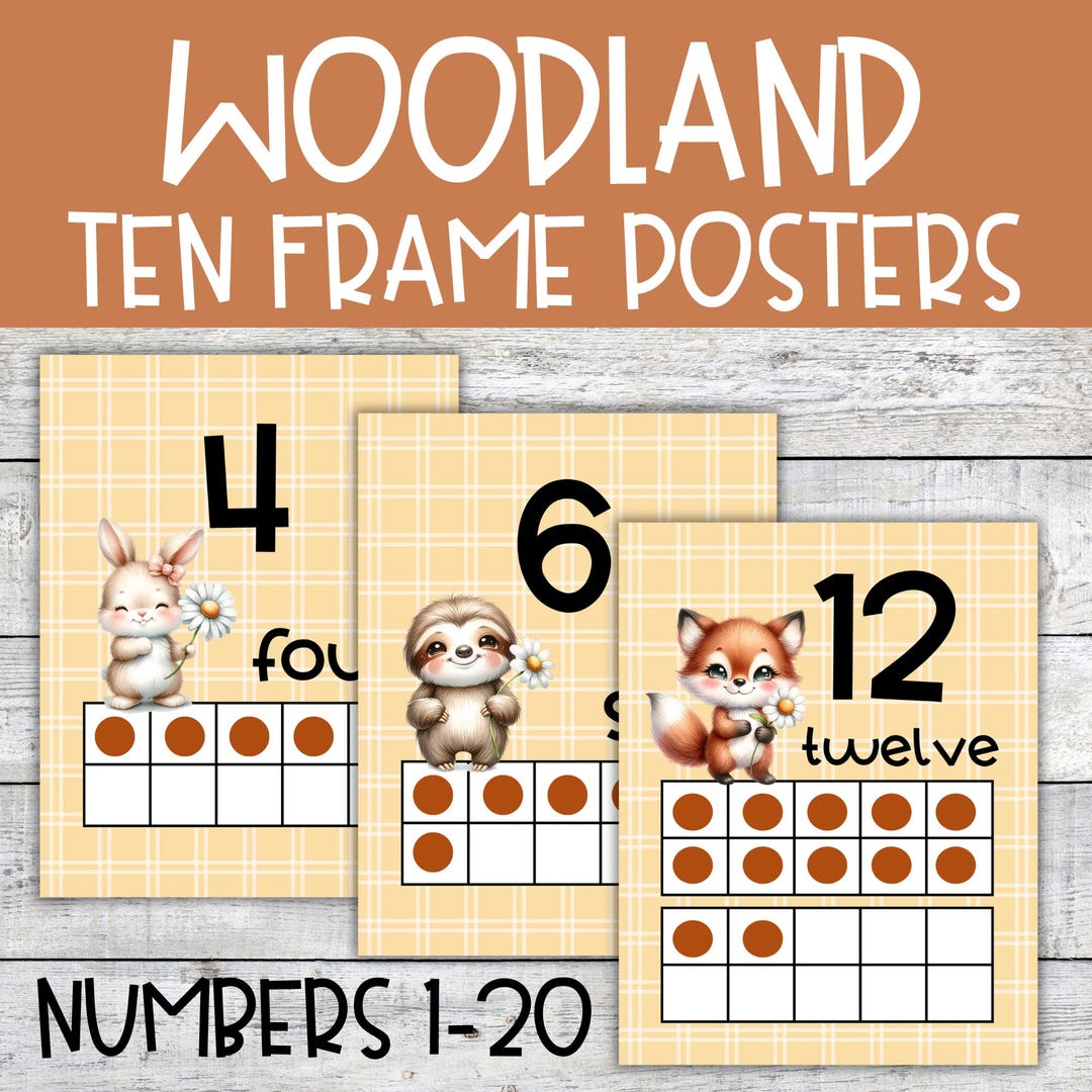 Woodland Animals Number Posters: Boho Classroom Decor (digital Download ...