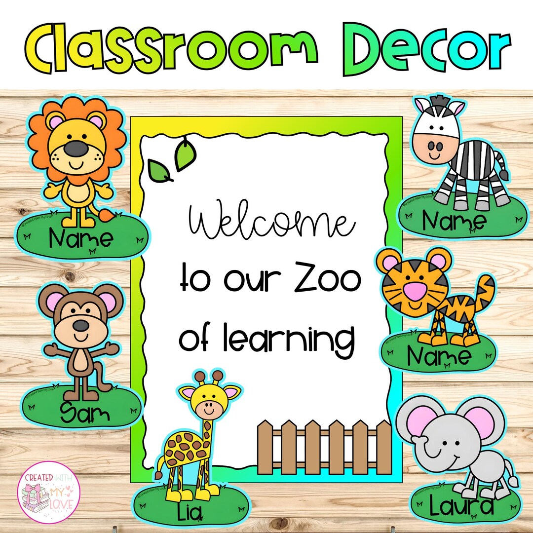 Editable Zoo Animals Classroom Decoration Door Display | Spring ...